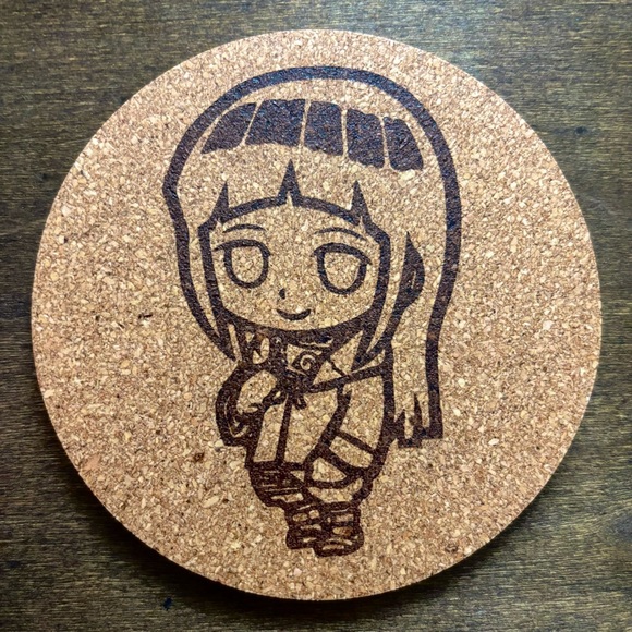 Dining | Naruto Hinata Chibi Style Laser Engraved Cork Coaster | Poshmark